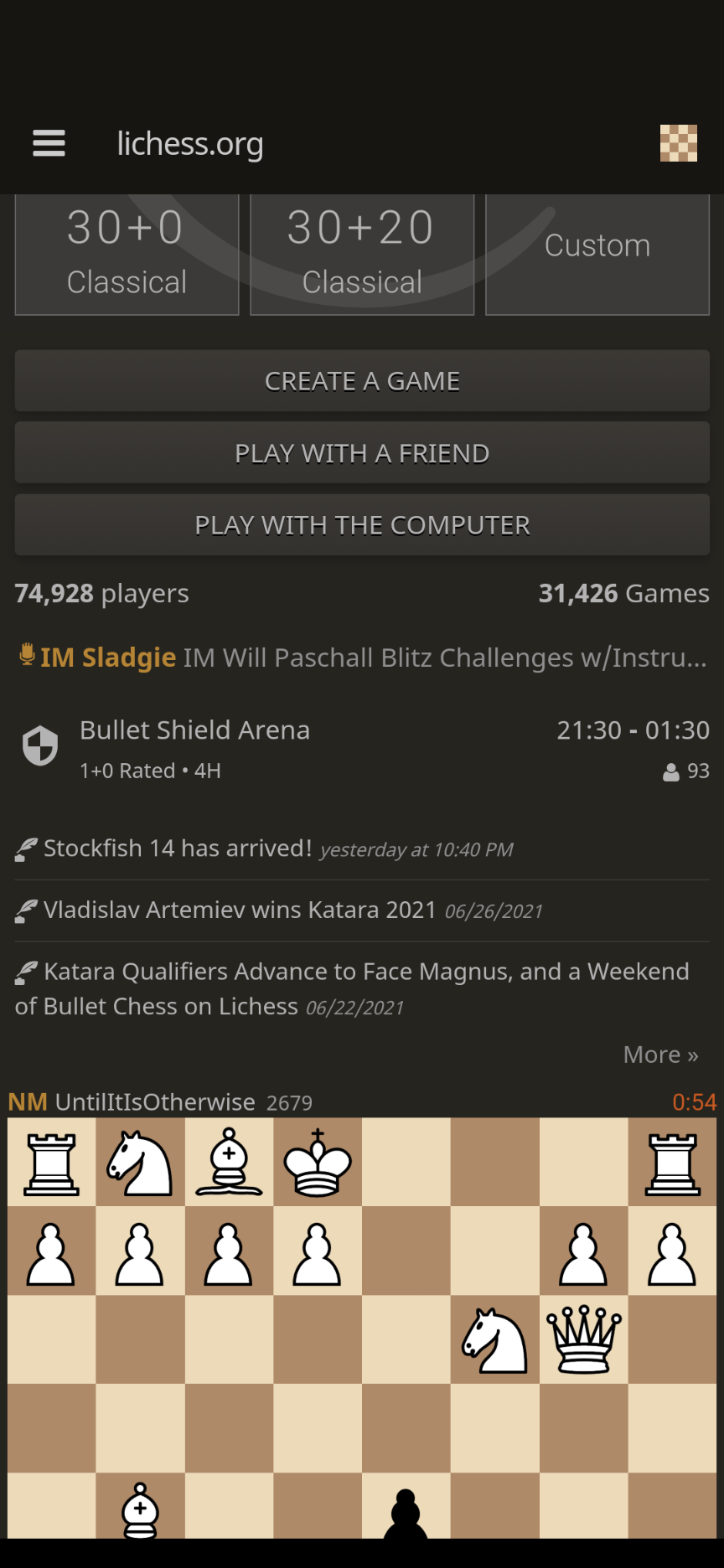 Lichess TV ignores choice of game type · Issue #1740 · lichess-org/lichobile · GitHub