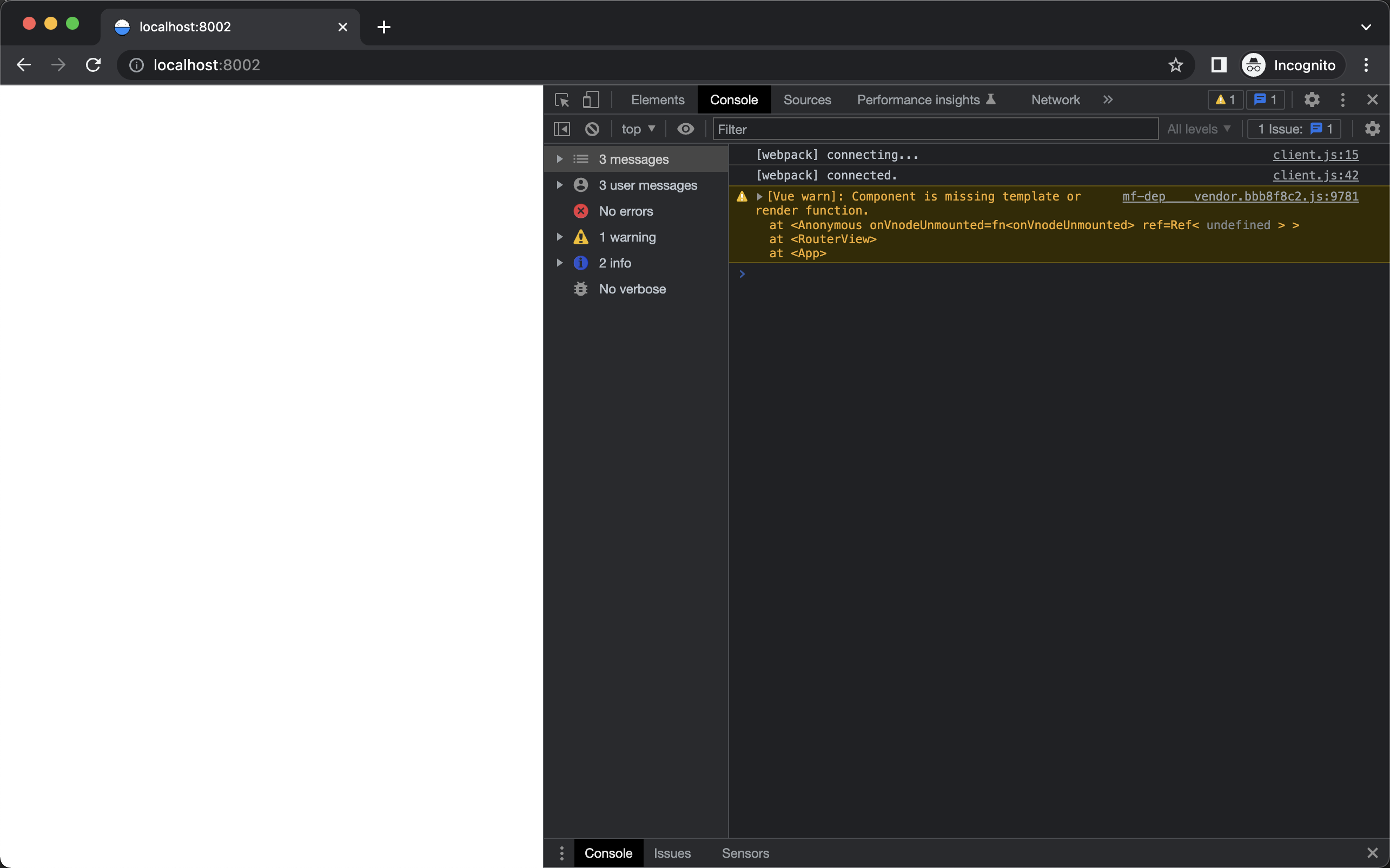 Bug 脚手架初始化的vue Simple App模版启动白屏 · Issue 8239 · Umijsumi · Github