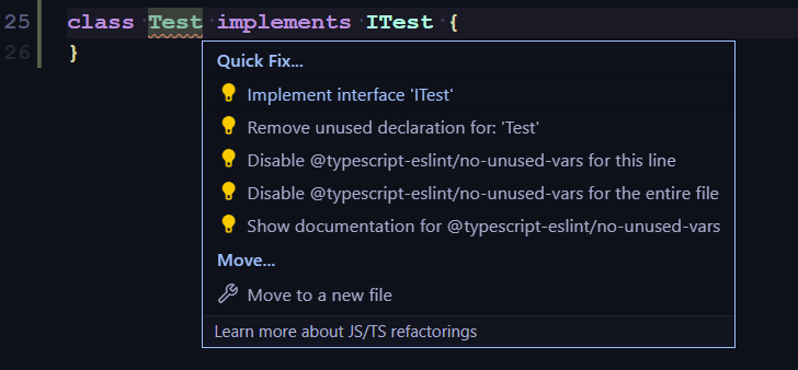 ESLint autofix malfunction when using class with implements syntax ... ESLint autofix malfunction when using class with implements syntax ...