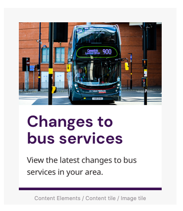 Add an Image Content Tile to the Content Tiles component section ...