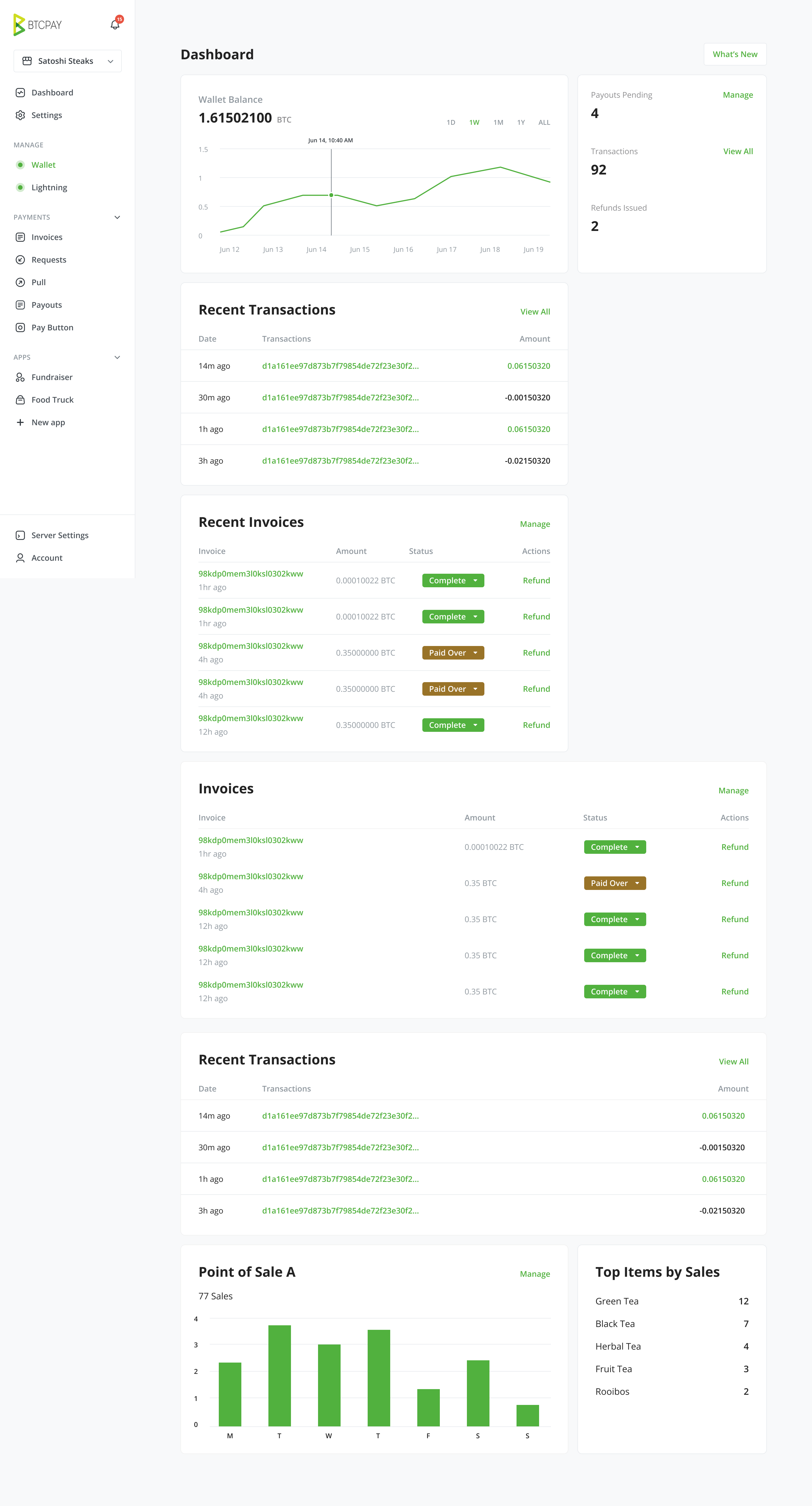 Dashboard (replace homepage) · Issue #1711 · btcpayserver/btcpayserver · GitHub