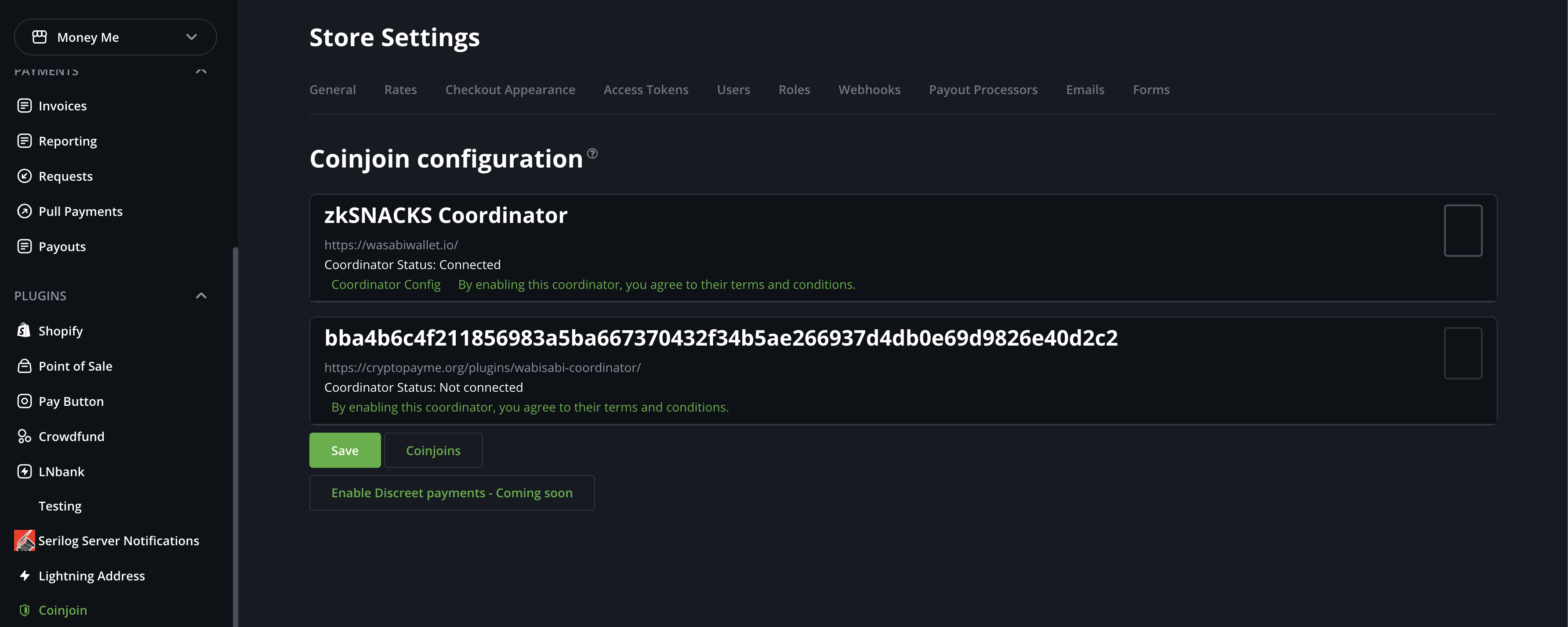 [CoinJoin] Remove Store Settings in the header · Issue #19 · Kukks/BTCPayServerPlugins · GitHub