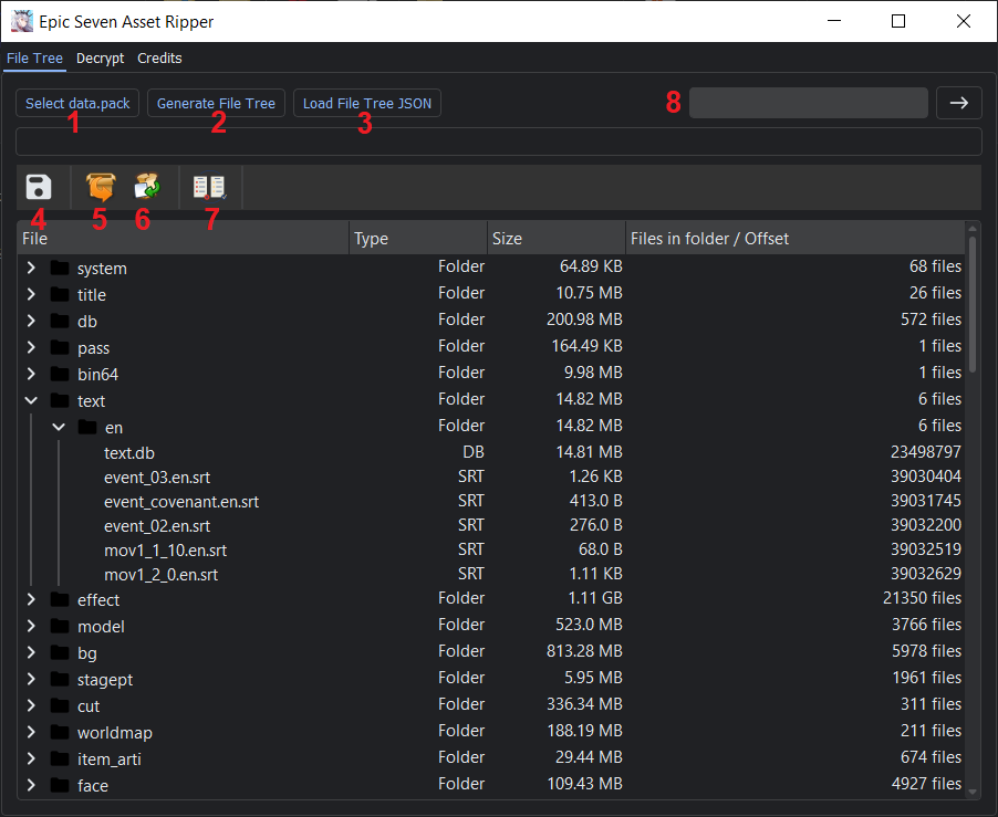 GitHub - CeciliaBot/EpicSevenAssetRipper: Tool to extract assets from the data.pack file