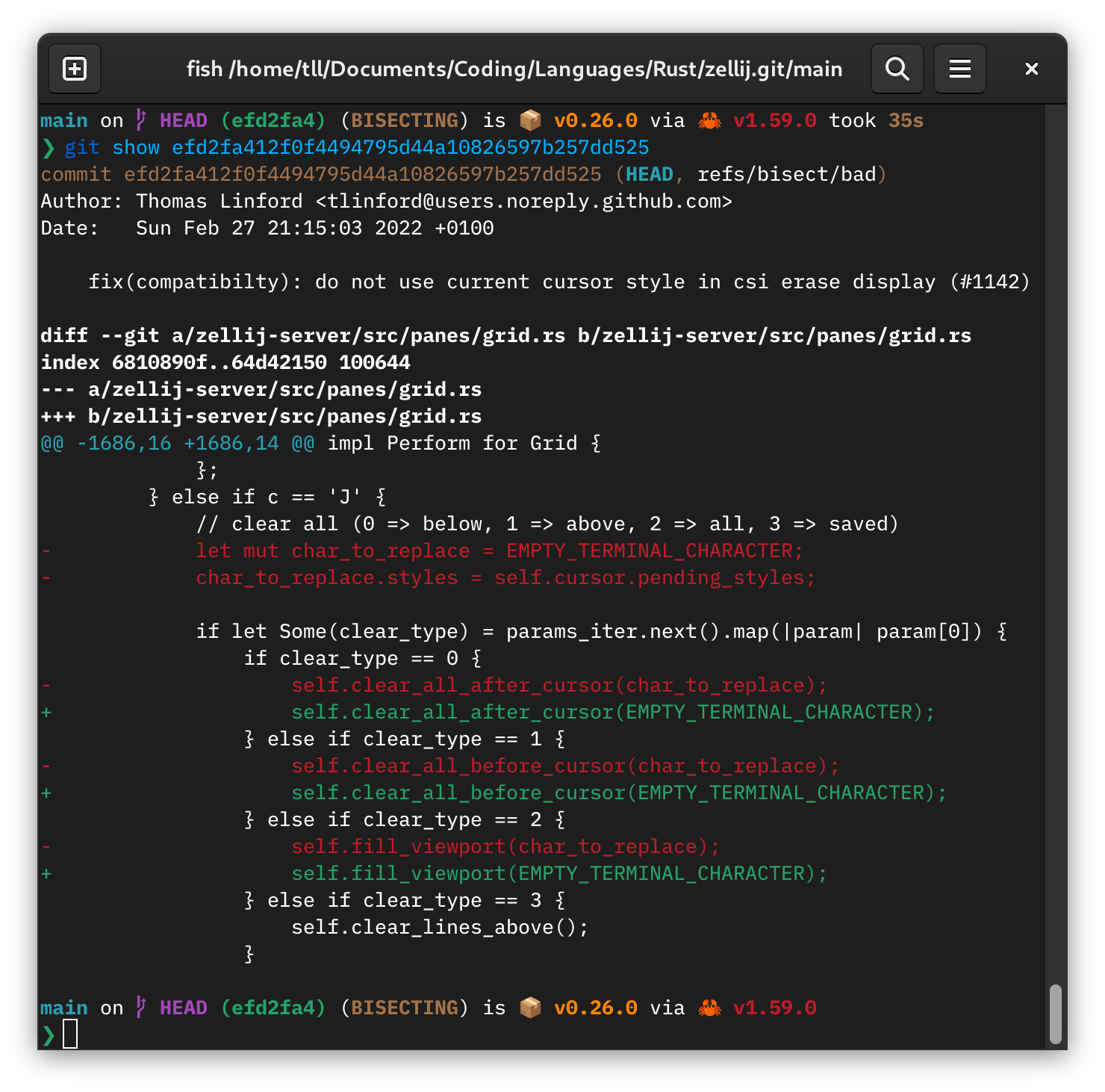 Commit `efd2fa412f` Breaks Neovim Background Colours · Issue #1282 · zellij-org/zellij · GitHub