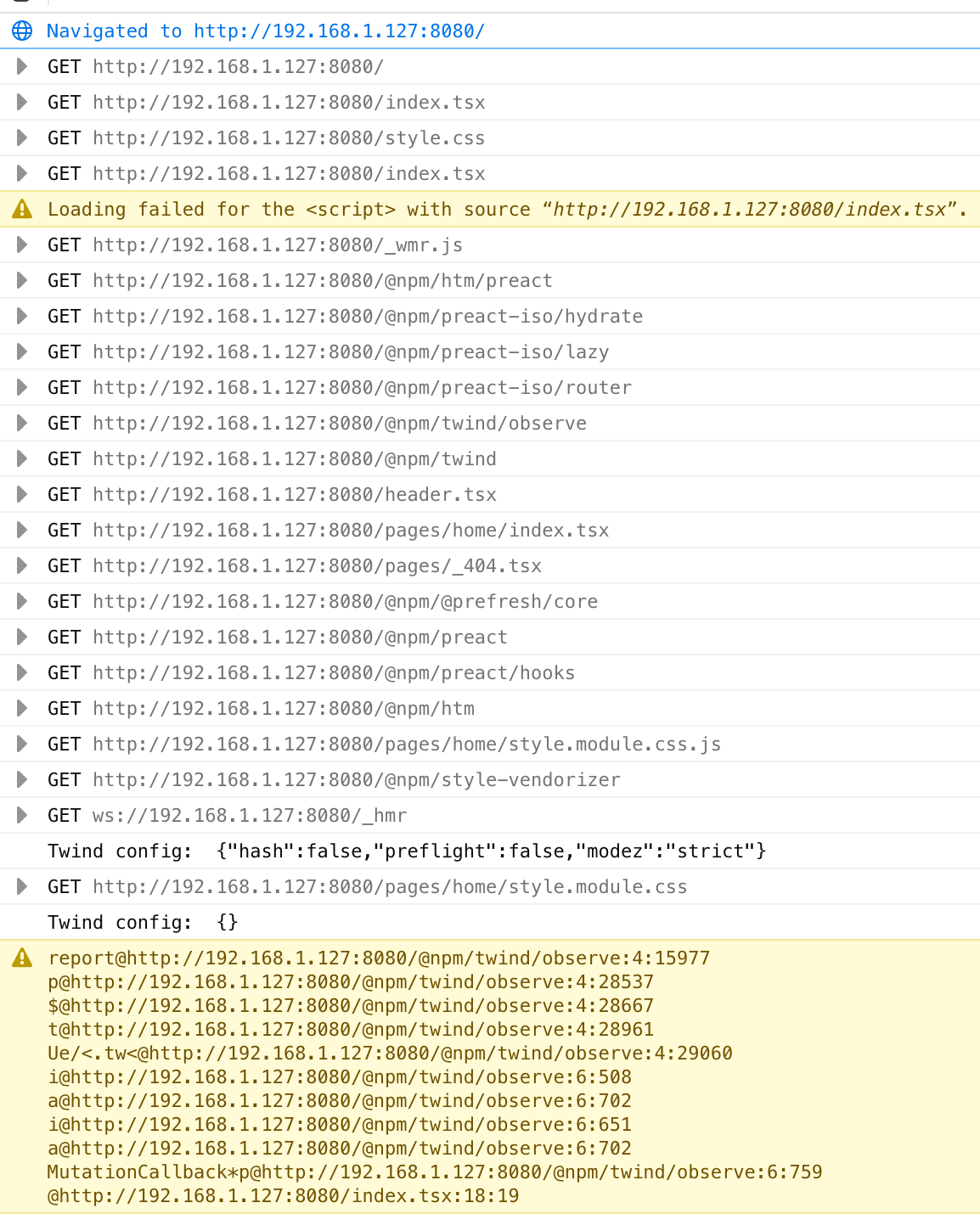 setup preflight:false doesn't work in Preact wmr dev server · Issue #135 · tw-in-js/twind · GitHub
