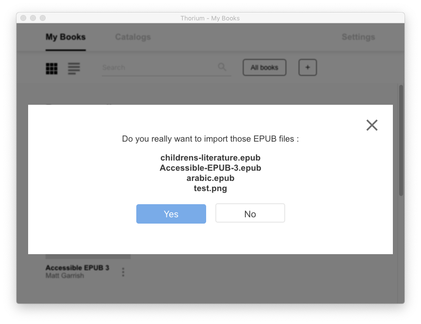 Drag and drop from filesystem: should only accept recognized file types (EPUB, OPDS, LCPL ...