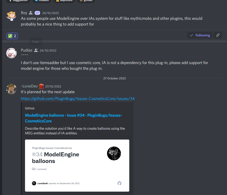 ModelEngine balloons · Issue #34 · PluginBugs/Issues-CosmeticsCore · GitHub