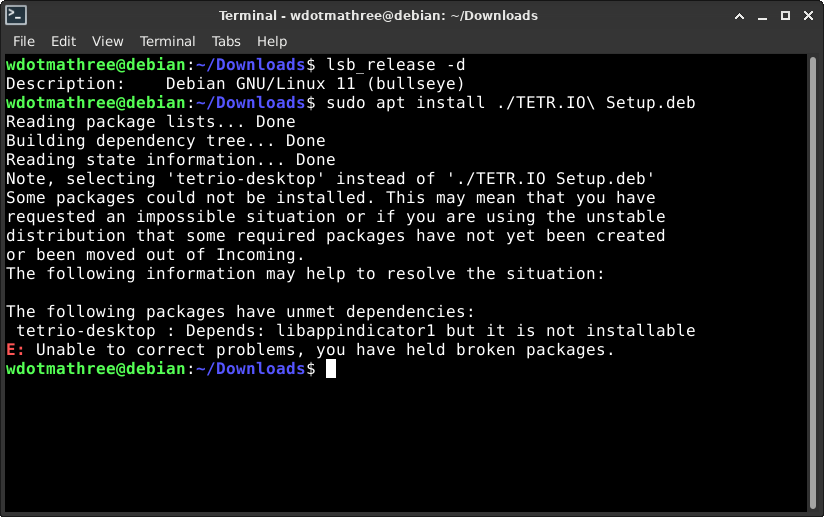 Installation issues on Debian 11 · Issue #882 · tetrio/issues · GitHub