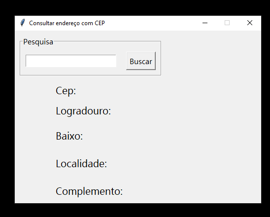 GitHub - ericksonlopes/Consulta-CEP-GUI: 📺 - Consulta CEP Com interface
