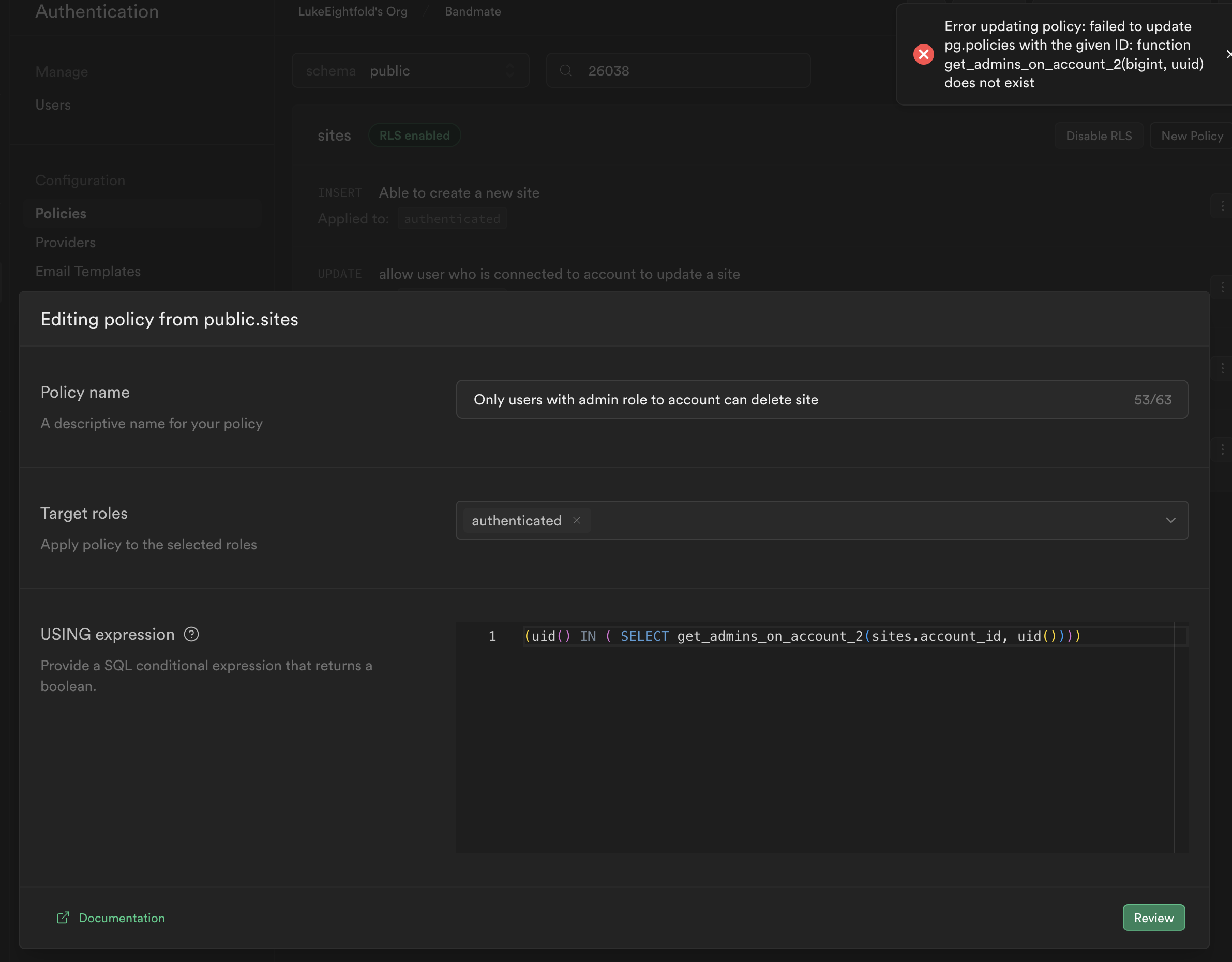 Db Function Does Not Exist Even Though I Can Call Directly From Sql Editor · Supabase