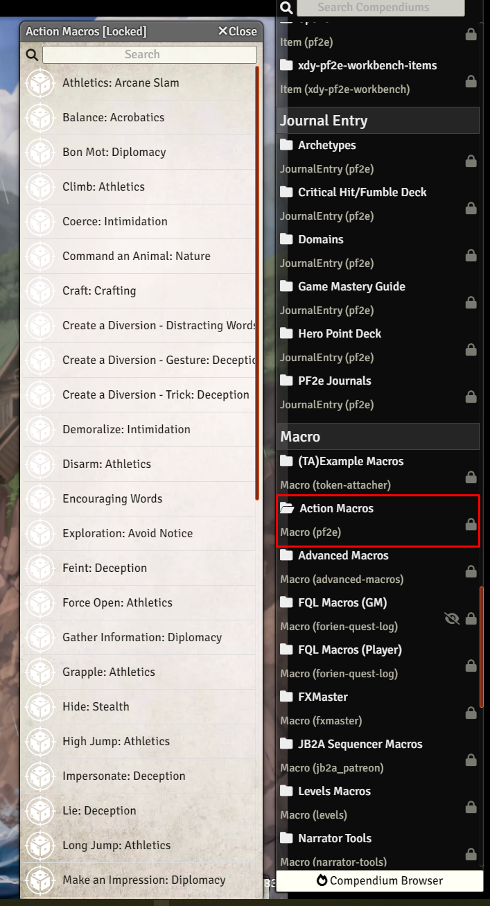 Request for action macros compendium to have respective icons. · Issue #4520 · foundryvtt/pf2e ...