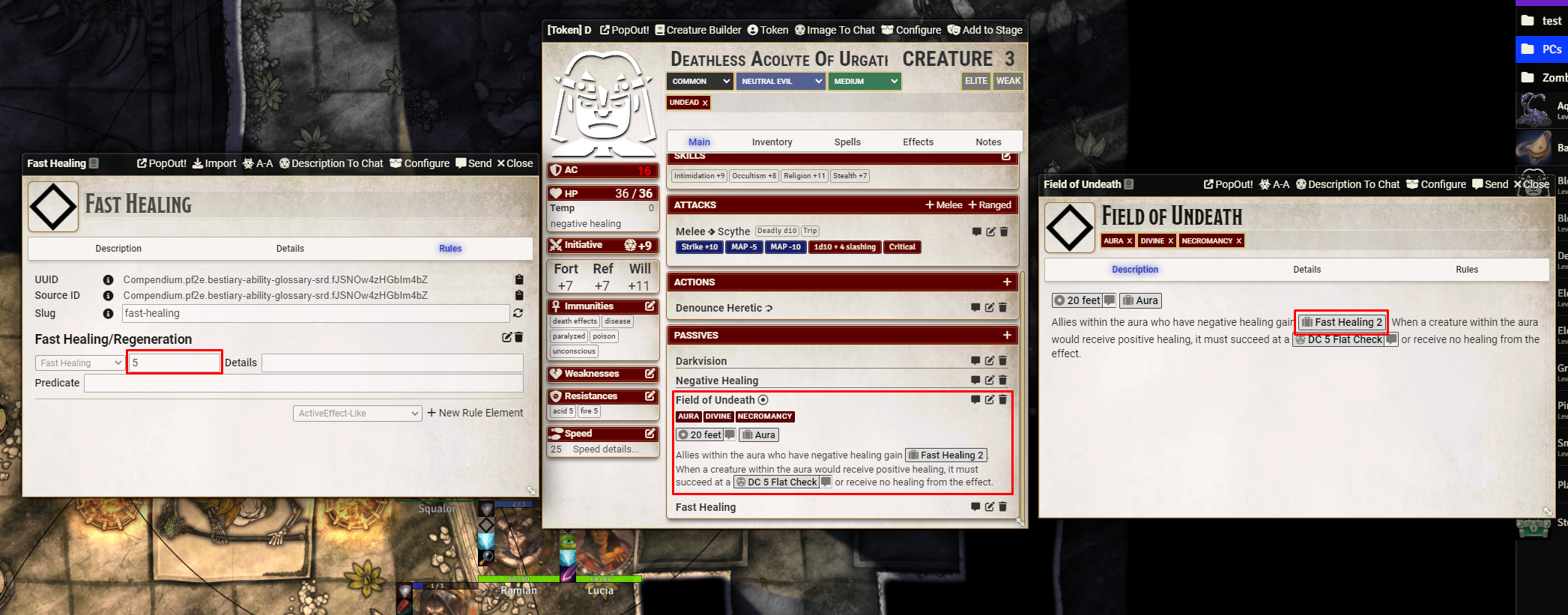 Deathless acolyte of ugathoa Fast healing incorrect · Issue #7534 · foundryvtt/pf2e · GitHub