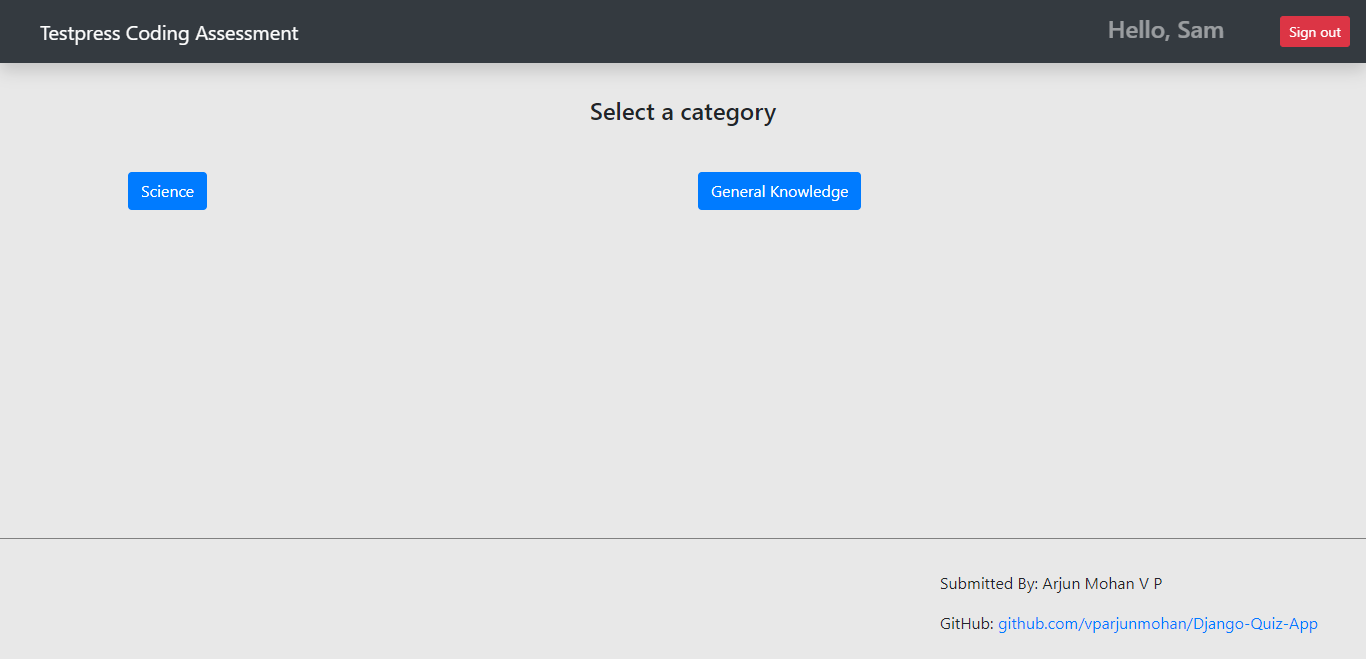GitHub - PaulModaley/Quiz-App: A Quiz web app using Django, Javascript.