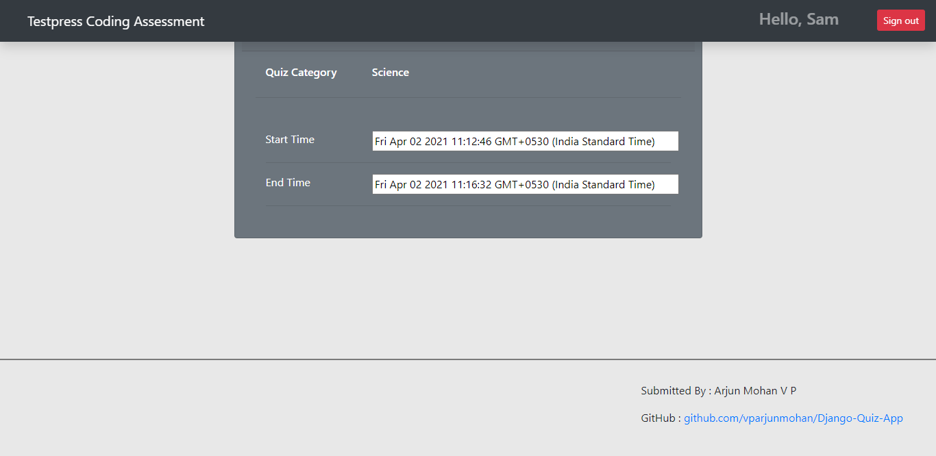 GitHub - PaulModaley/Quiz-App: A Quiz web app using Django, Javascript.