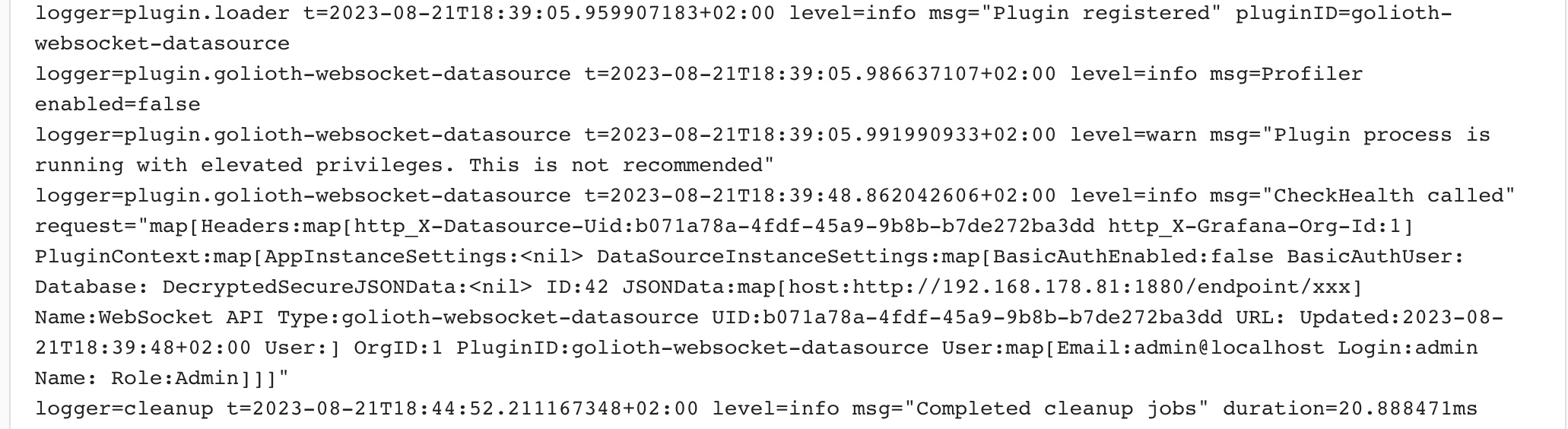WebSocket API: Datasource not working · Issue #73582 · grafana/grafana · GitHub