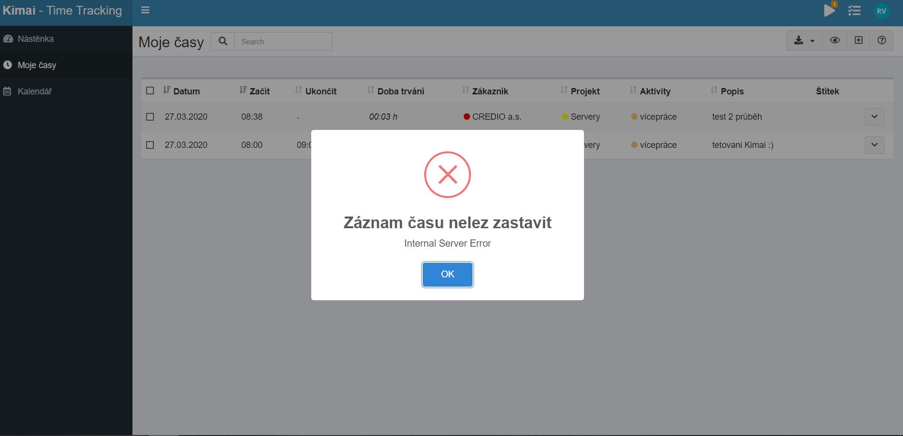 Timesheet stop and delete don't work · Issue #1593 · kimai/kimai · GitHub
