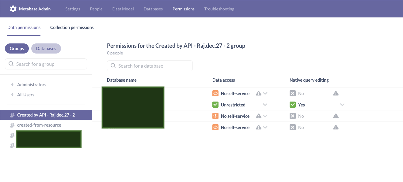 Api For Managing Data Permissions For Different Groups In Parallel · Issue 21462 · Metabase