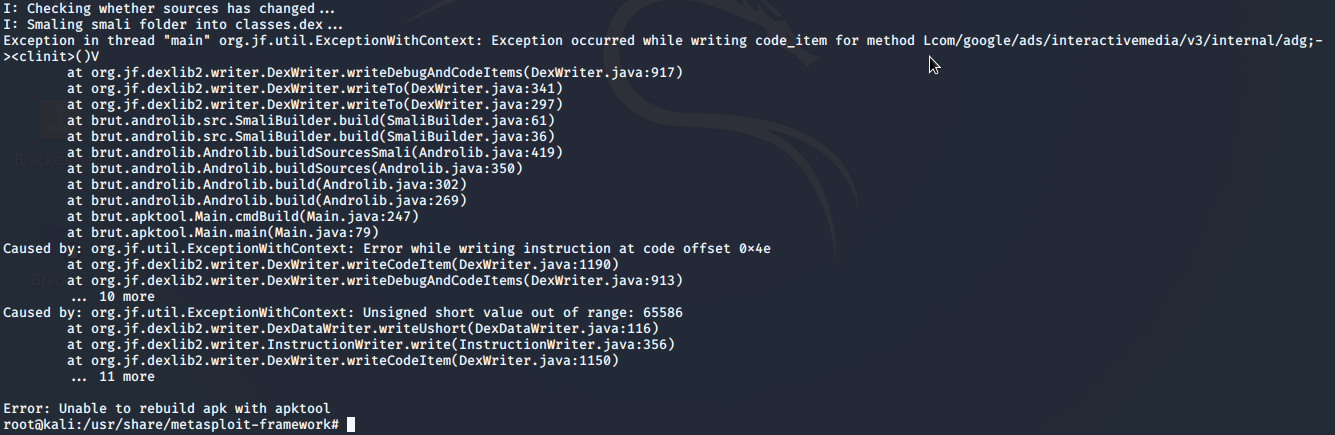 Msfvenom ruby and apktool error · Issue #13129 · rapid7/metasploit-framework · GitHub