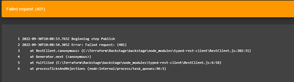 Unable to publish with publish:azure · Issue #13938 · backstage/backstage · GitHub
