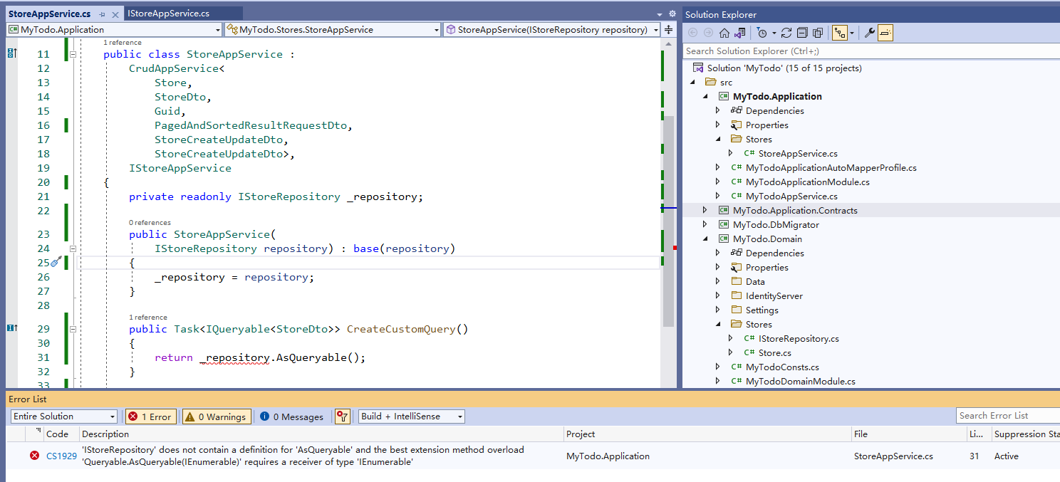 _repository.AsQueryable() gets error in v5.0.0 · Issue #10982 ...