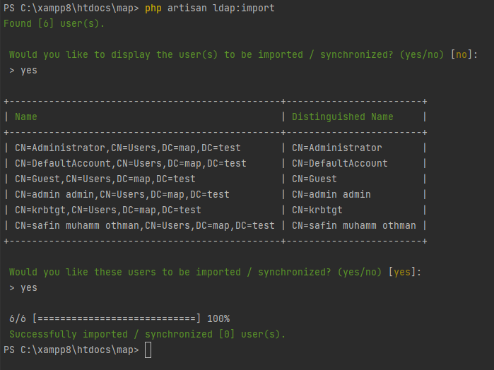 php artisan ldap:import not importing any data · Issue #402 · DirectoryTree/LdapRecord-Laravel ...