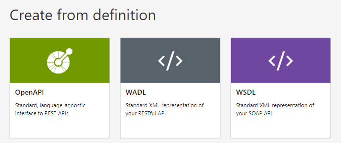API Definition drop-down for SOAP service still showing options for REST (OpenAPI & WADL ...