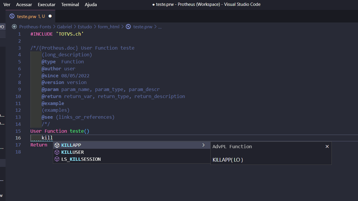Snippets não carrega corretamente. · Issue #527 · totvs/advpl-vscode ...