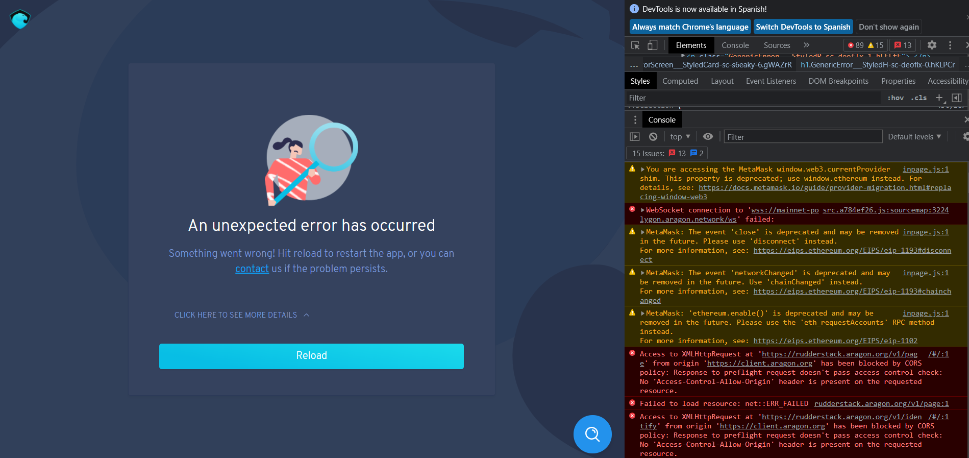 connection error to wss polygon endpoint · Issue #1691 · aragon/client · GitHub