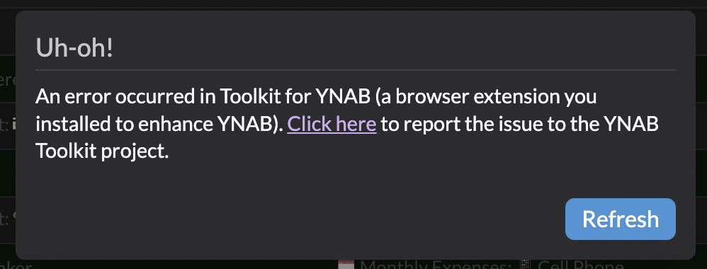 [BUG] ...Unable to edit a transaction. Get pop up message saying Uh-Oh An error has occured in ...