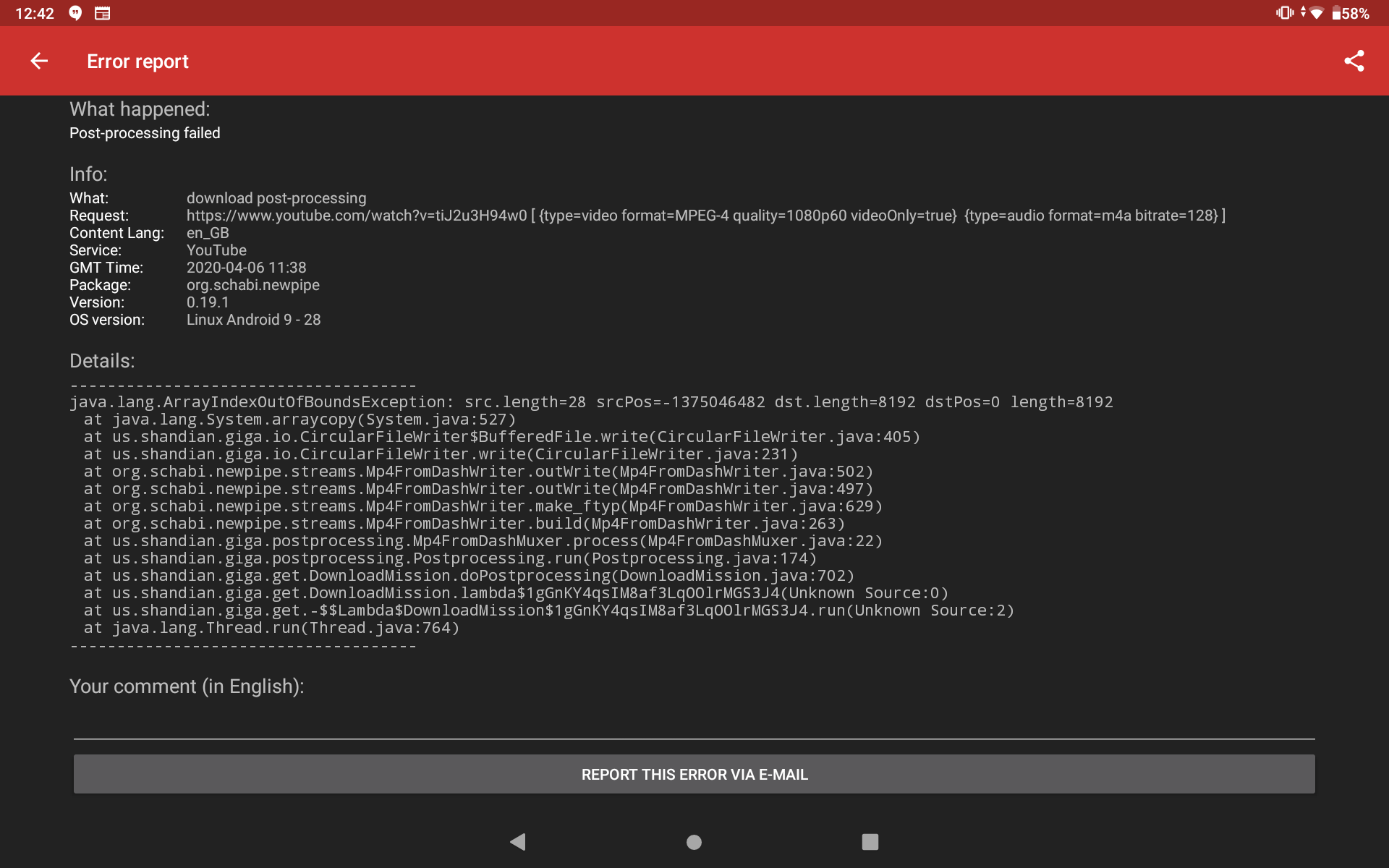 Post-processing Failed on Video Download · Issue #3379 · TeamNewPipe/NewPipe · GitHub