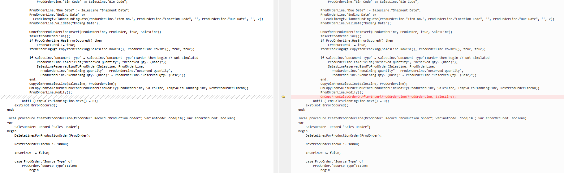 Event Request Codeunit 99000787 Create Prod Order Lines Procedure