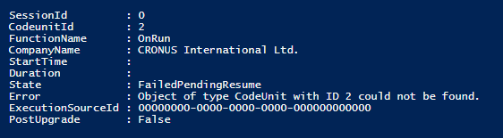 NAVDataUpgrade failed with "Object of type CodeUnit with ID 2 could not be found." · Issue #6774 ...