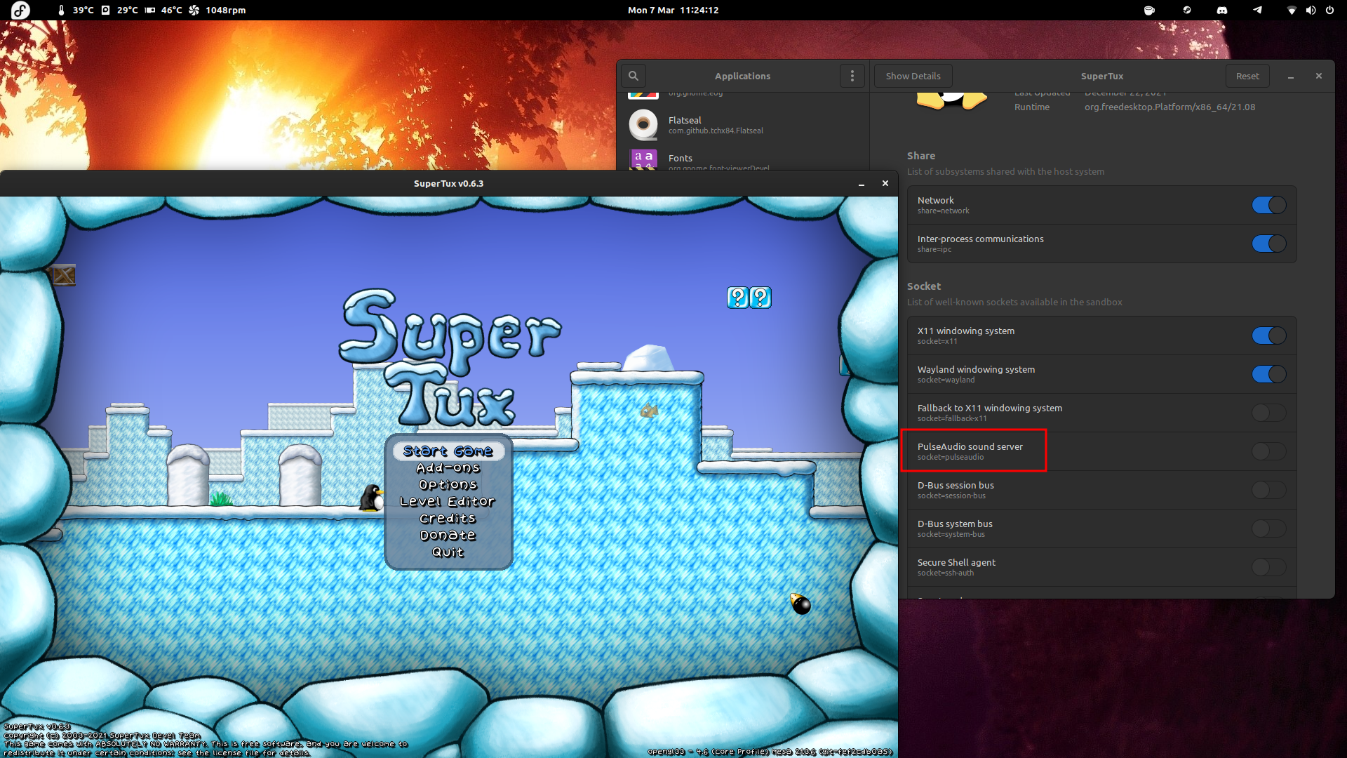 SuperTux not opening on Fedora 36 · Issue #2160 · SuperTux/supertux · GitHub