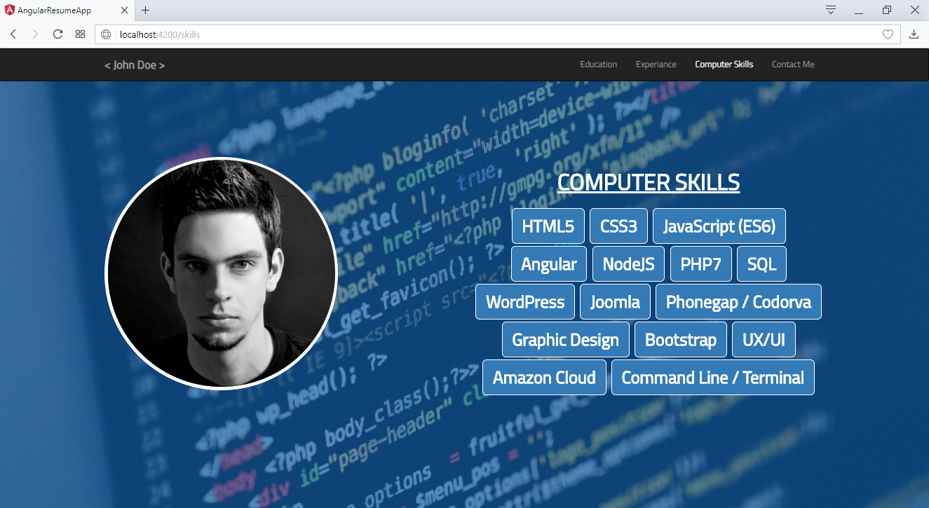 GitHub - DCbrown/CV-Angular-App: Developed and design a CV Web ...