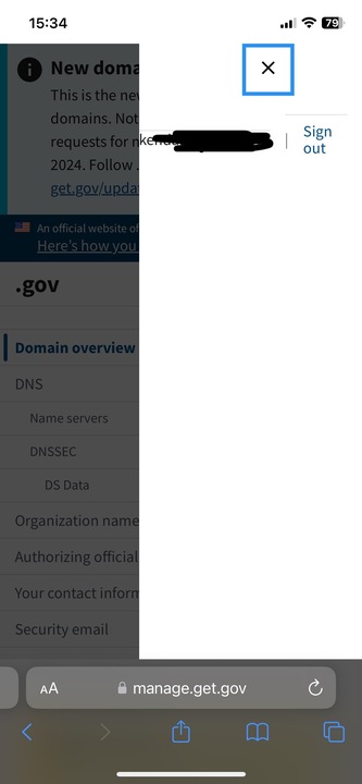 UX: On Mobile, the Sign Out option is difficult to find on the menu. · Issue #1360 · cisagov ...