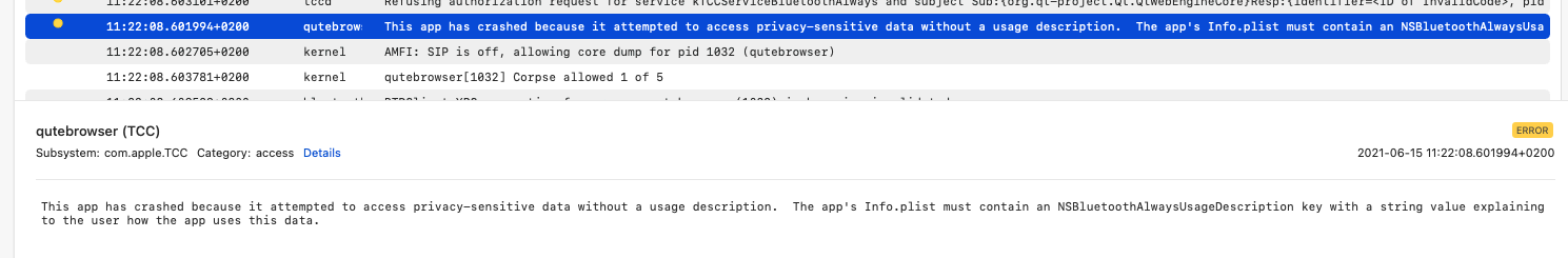 Qutebrowser crashes when logging into Google account [macOS 11] · Issue #6475 · qutebrowser ...
