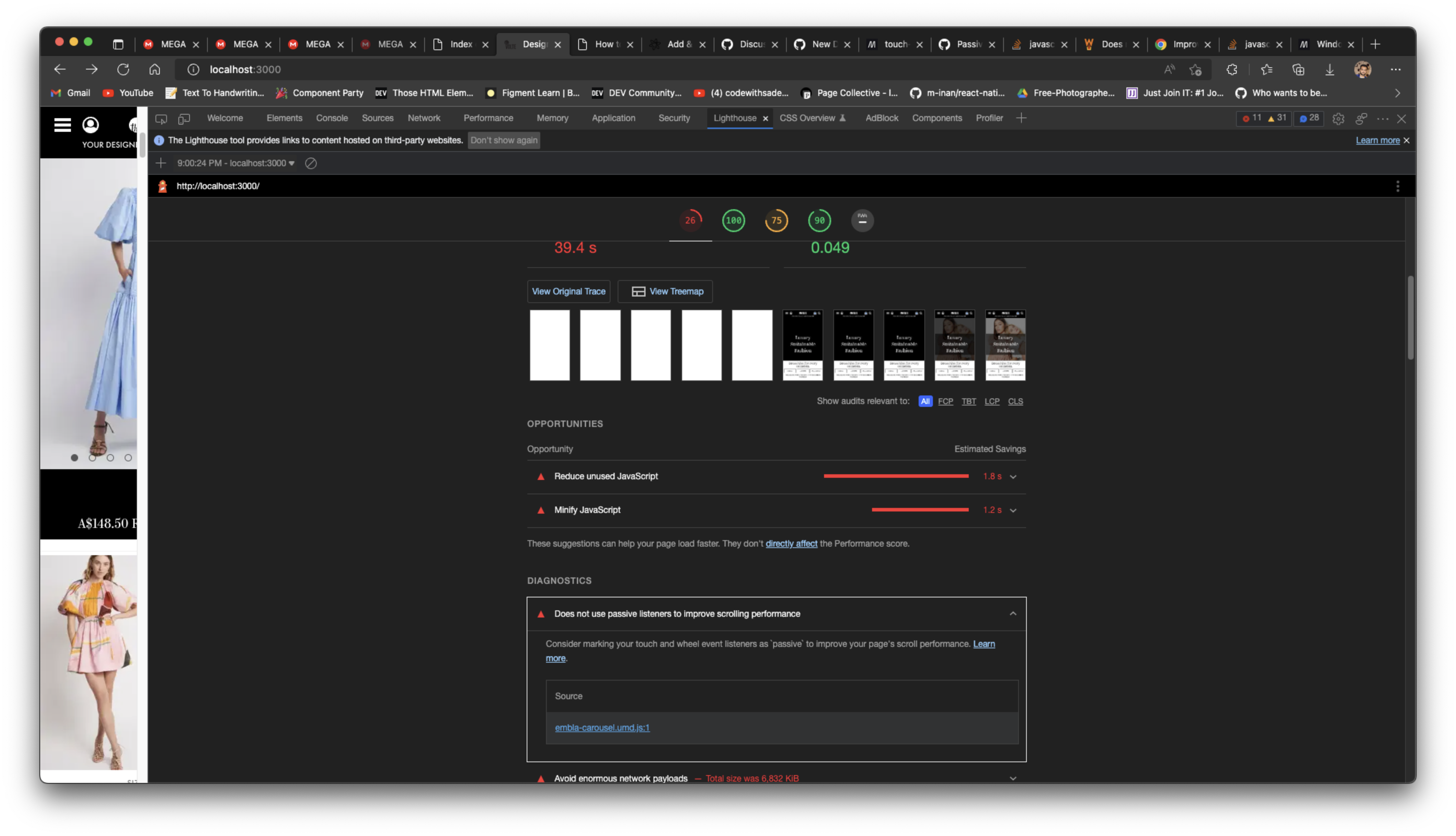 Does not use passive listeners to improve scrolling performance · davidjerleke embla-carousel ...