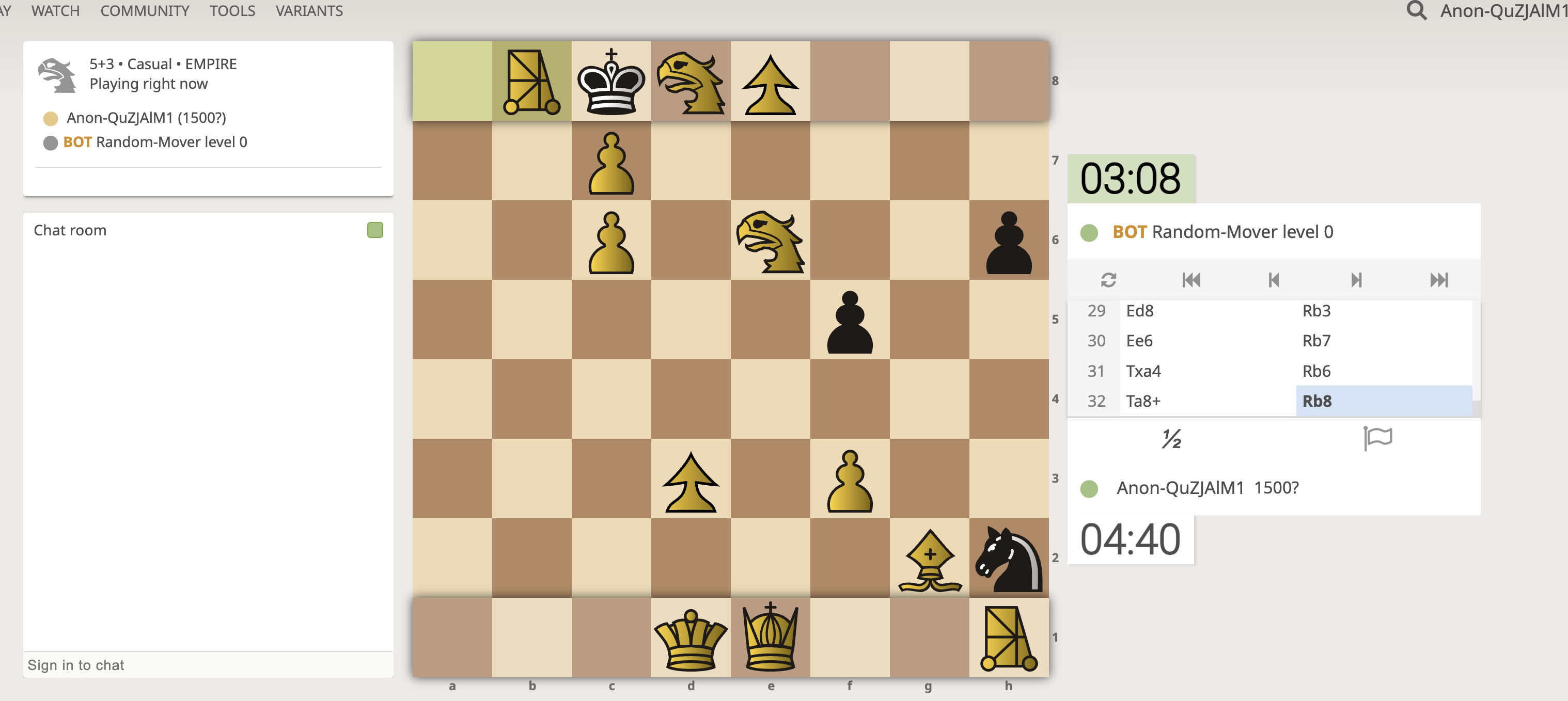Empire game glitched, did not note checkmate · Issue #1021 · gbtami/pychess-variants · GitHub
