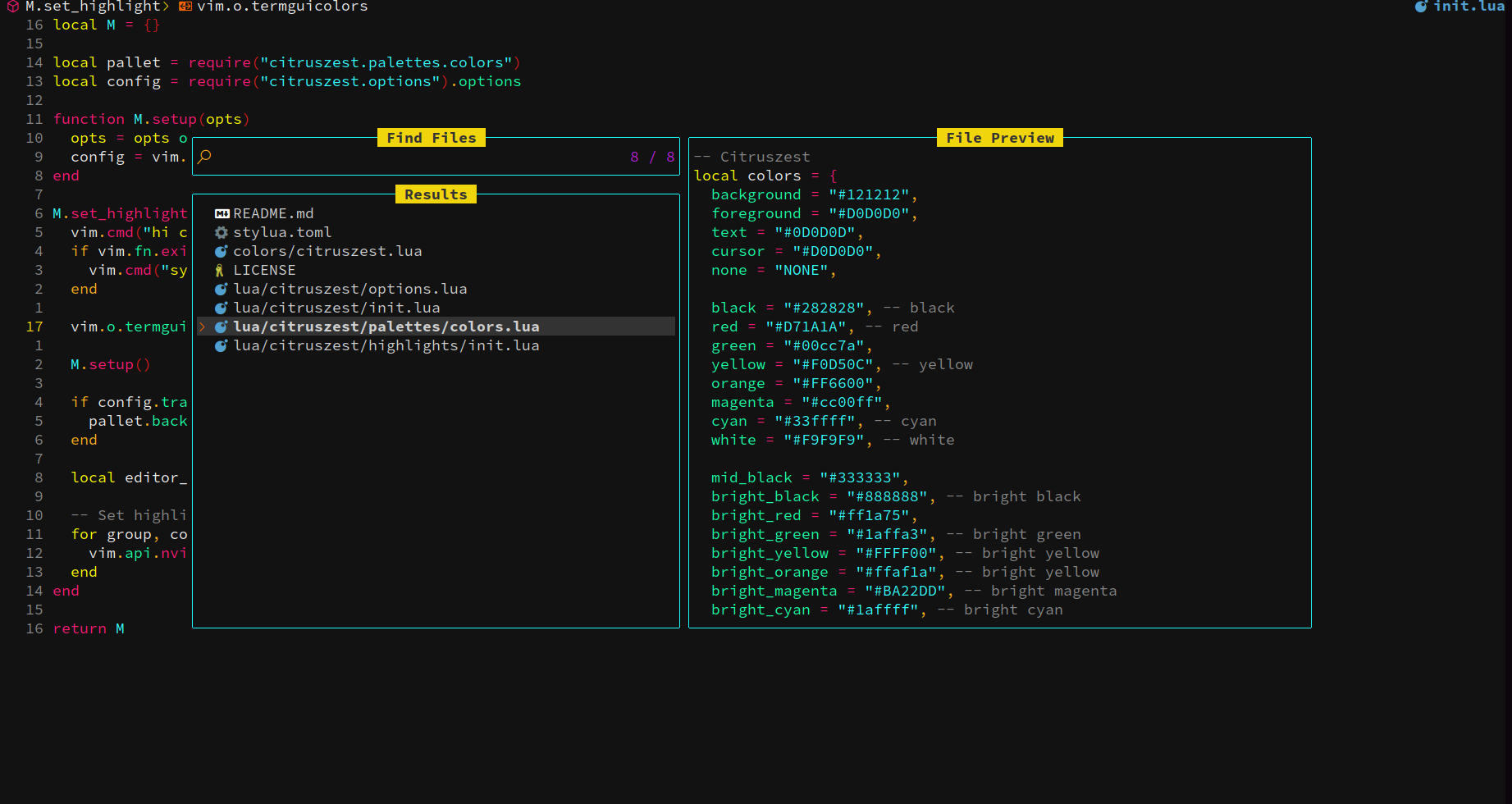 GitHub - zootedb0t/citruszest.nvim: A vibrant and refreshing neovim colorscheme inspired by ...