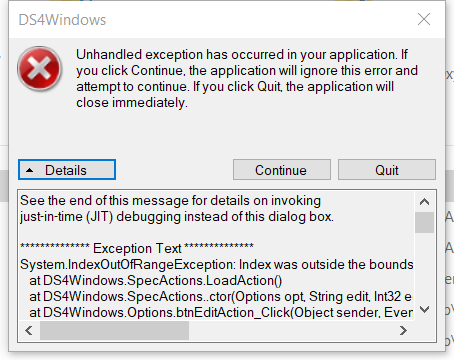 Unhandled exception when Editing "Special Action" for Battery life · Issue #611 · Jays2Kings ...