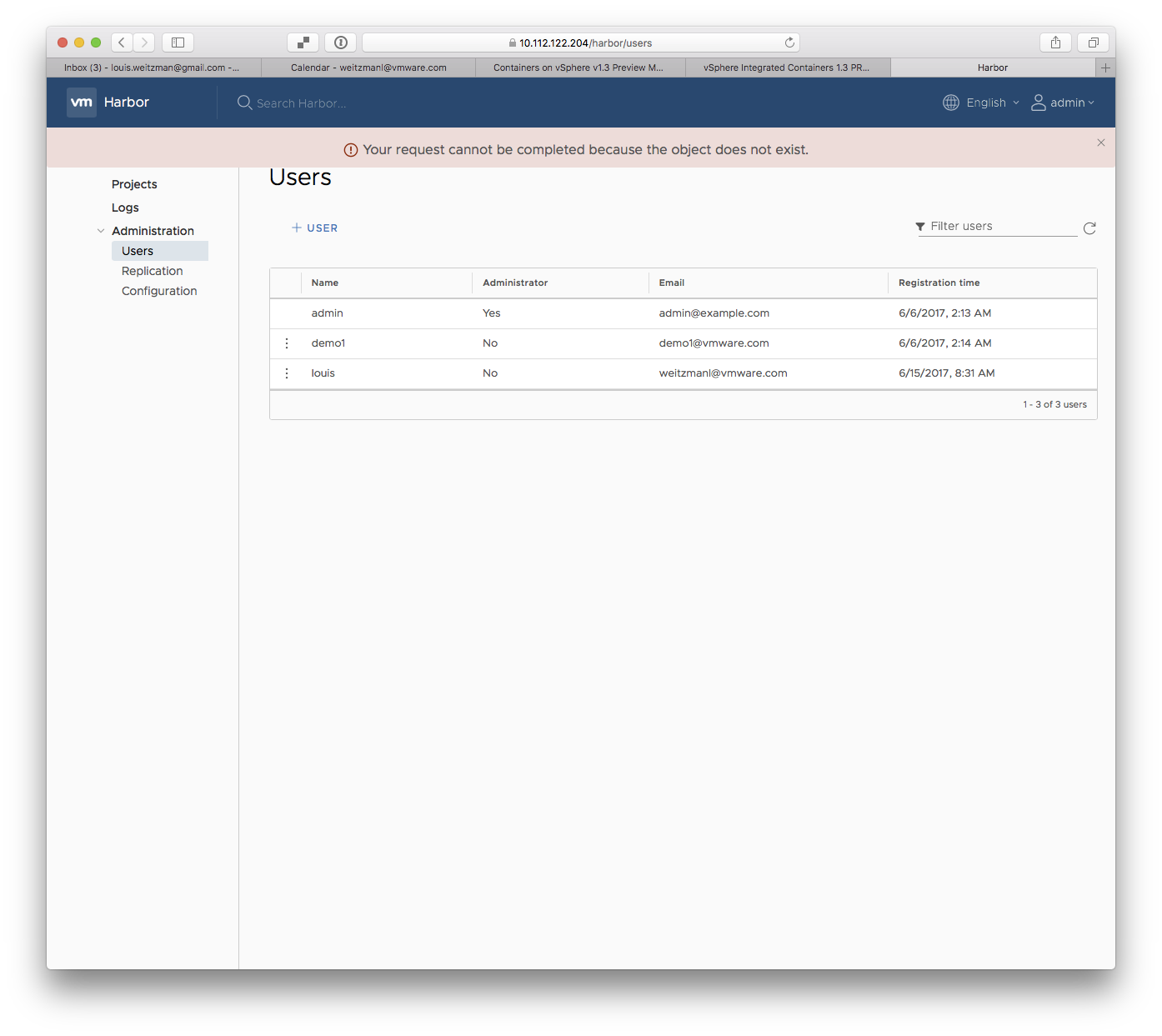 could not delete a user getting error "object does not exist" · Issue #2538 · goharbor/harbor ...