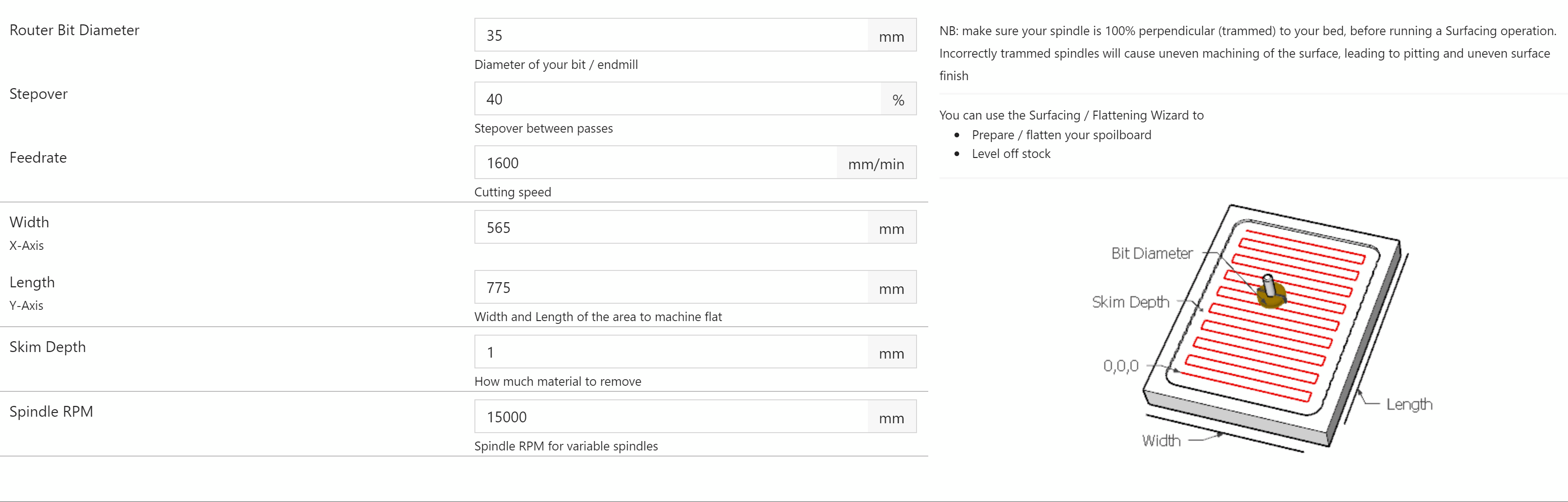 Bug; Flattening Wizard doesnt start at 0.0.0 but at 1/2 bit diameter offset · Issue #259 ...