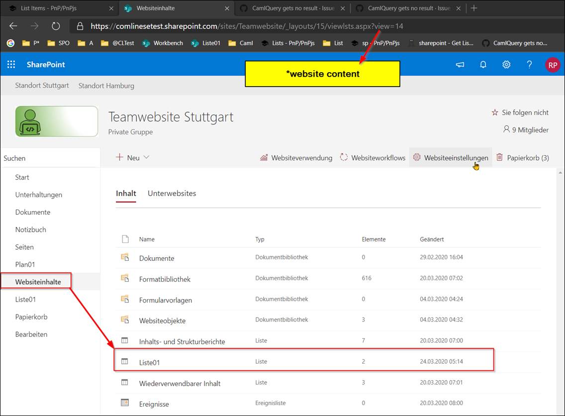 CamlQuery gets no result · Issue #1122 · pnp/pnpjs · GitHub