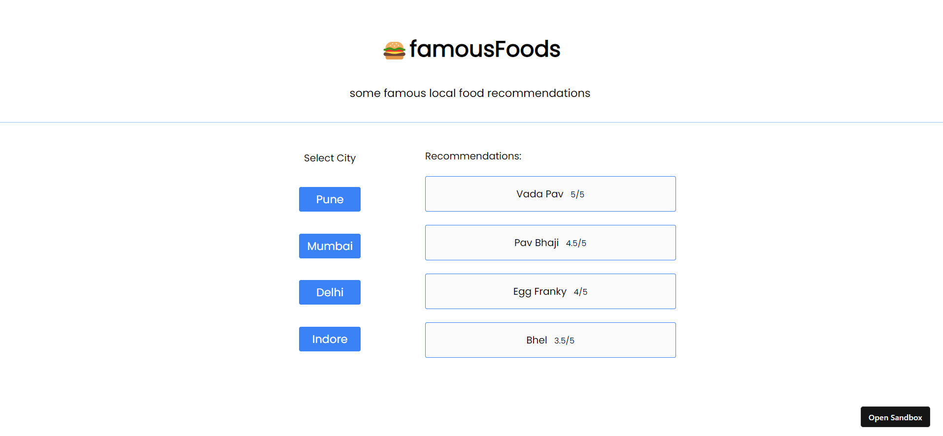 local-food-recommendation-app - Codesandbox