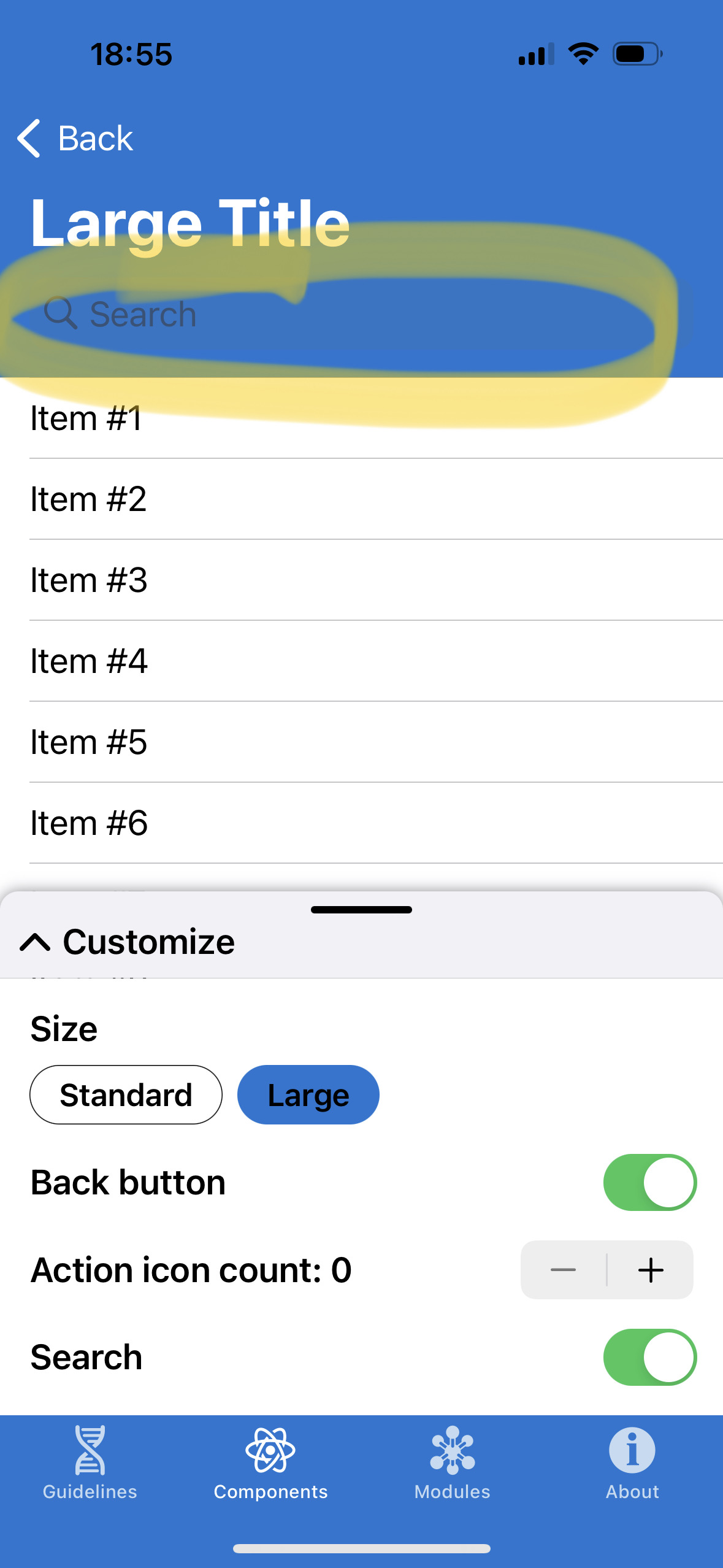 [bug] Bar Nav Innovation Cup Search Colors · Issue 425 · Orange