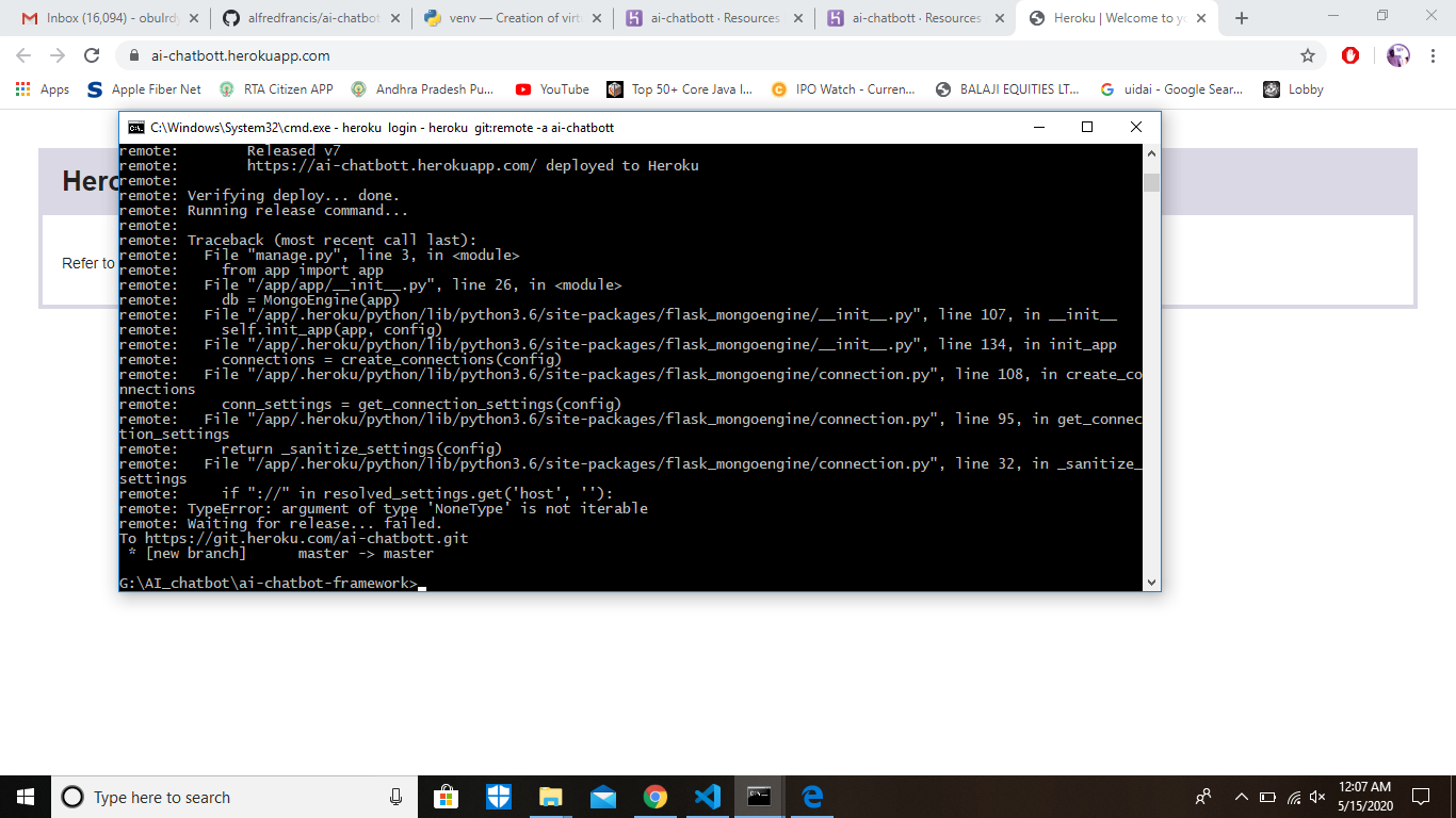 heroku error · Issue #136 · alfredfrancis/ai-chatbot-framework · GitHub