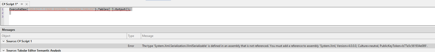 Error running a DMV · Issue #822 · TabularEditor/TabularEditor3 · GitHub