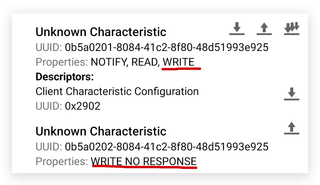 iOS writeCharacteristicWithoutResponse gives characteristic not writable error · Issue #551 ...