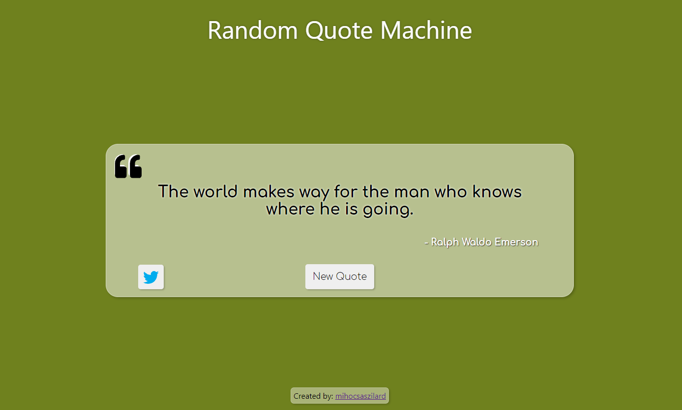GitHub - mihocsaszilard/random-quote-machine: This is a Random Quote Machine. See on Codepen: