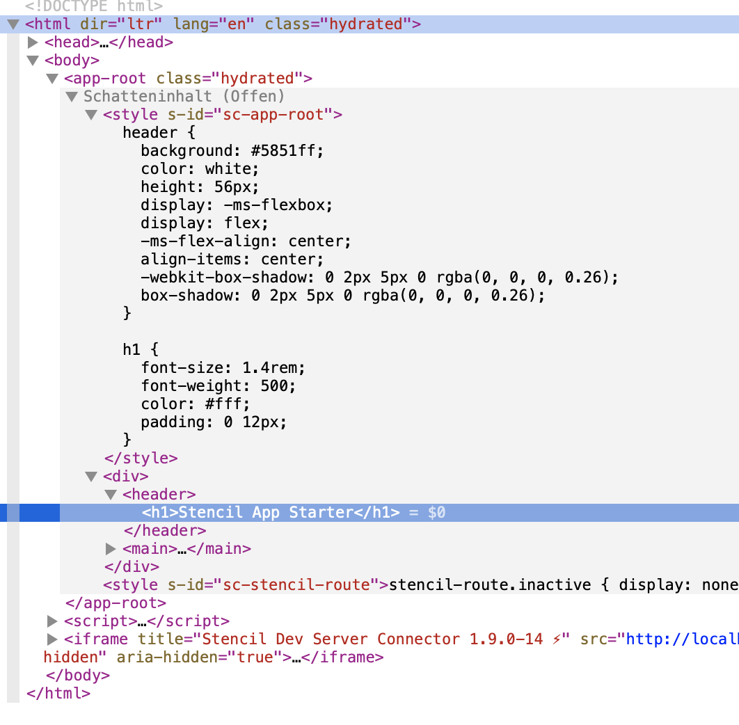 Root component of prerendered page is missing styles after dehydrating ...